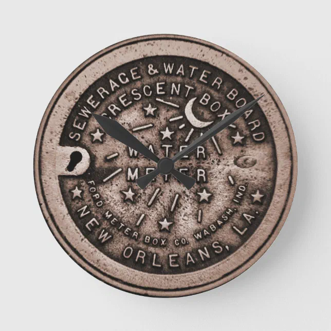 New Orleans Water Meter Cover Clock Face | Zazzle