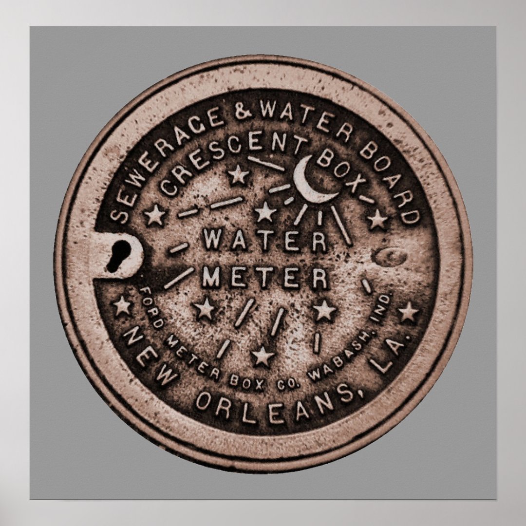 New Orleans Water Meter Wall Art | Zazzle