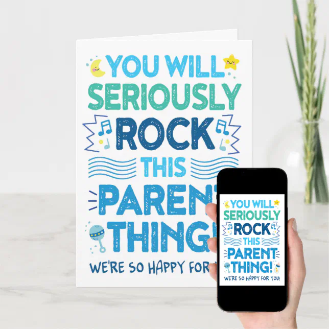 New Parent, You'll Rock This Parent Thing! Card | Zazzle