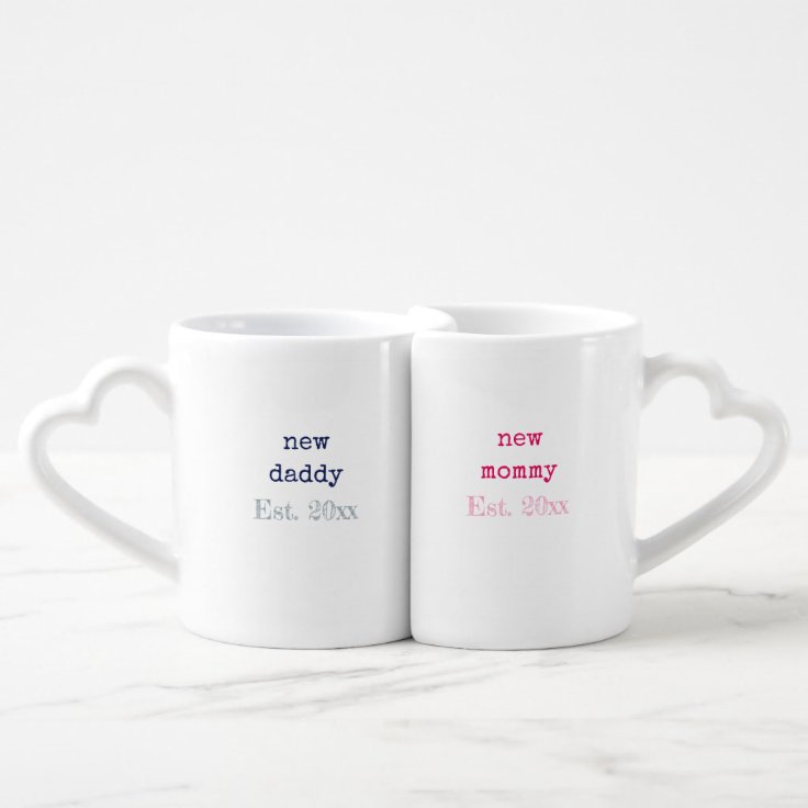 New Parents Custom Baby Birth Stats Coffee Mug Set | Zazzle