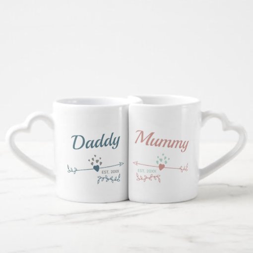New Parents Daddy Mummy Personalized His and Hers Coffee Mug Set | Zazzle