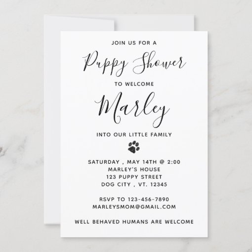 New Pet Dog Puppy Shower Invitation | Zazzle