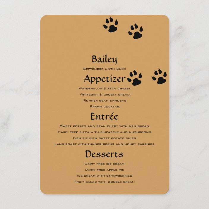 New Pet Menu Template | Zazzle.com