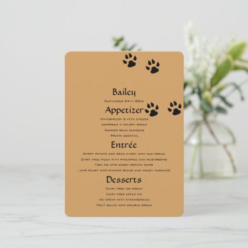 New Pet Menu Template | Zazzle