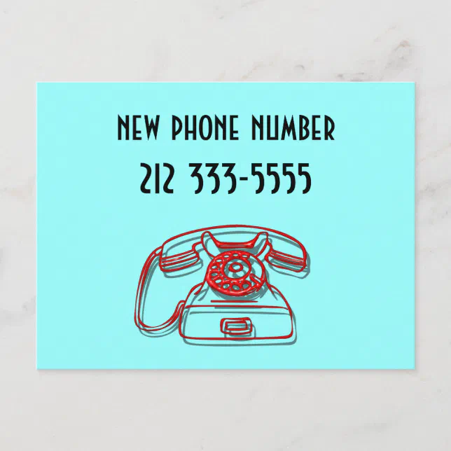 new phone number postcard | Zazzle