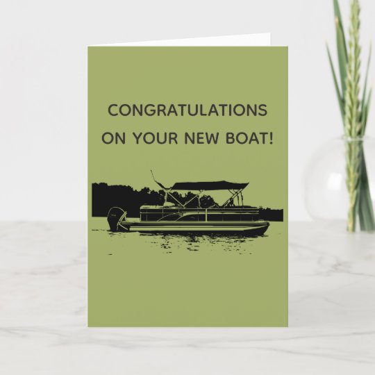 New Pontoon Boat Congratulations Card | Zazzle.com