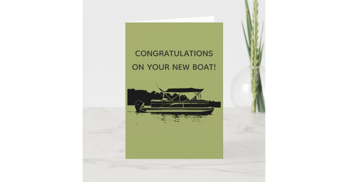 New Pontoon Boat Congratulations Card | Zazzle.com