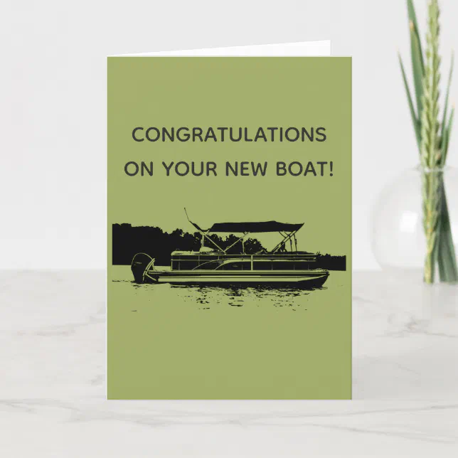 New Pontoon Boat Congratulations Card | Zazzle