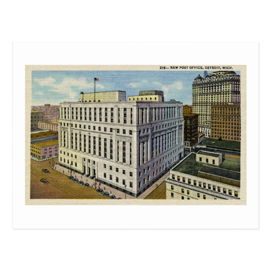 New Post Office Detroit, Michigan - Vintage Postcard | Zazzle.com