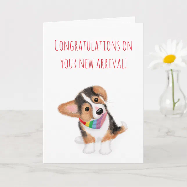 New puppy congratulations rainbow card | Zazzle