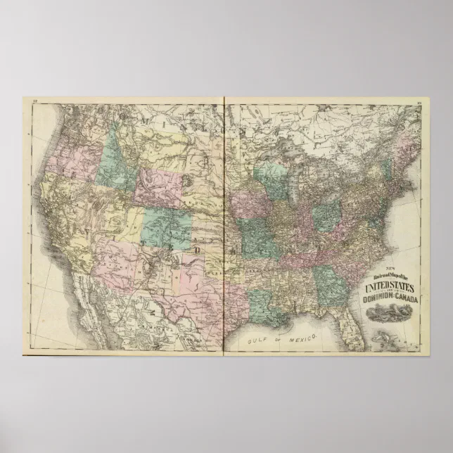 New railroad map of the United States Poster | Zazzle