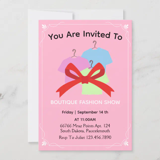New Red Clothing Store invitation | Zazzle