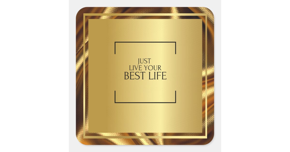 "New Reflection: You Are Greatness" Black and Gold Square Sticker | Zazzle