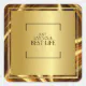"New Reflection: You Are Greatness" Black and Gold Square Sticker | Zazzle