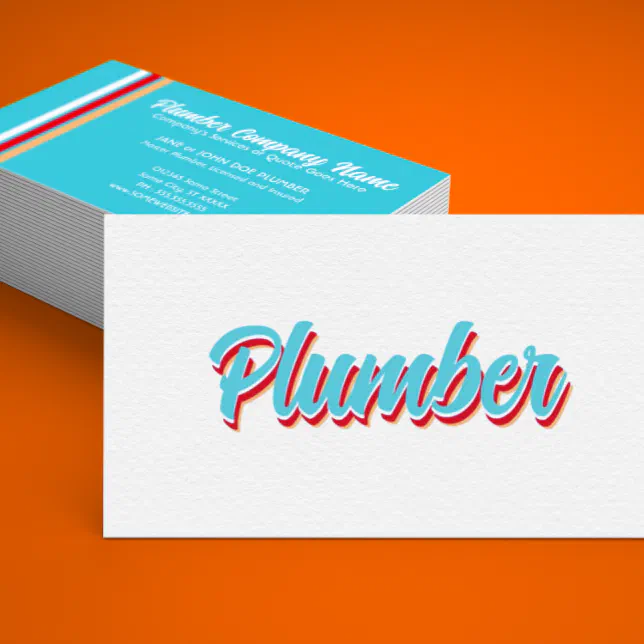 NEW retro plumber Business Card | Zazzle