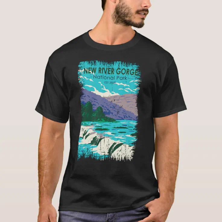 New River Gorge National Park Distressed T-Shirt | Zazzle