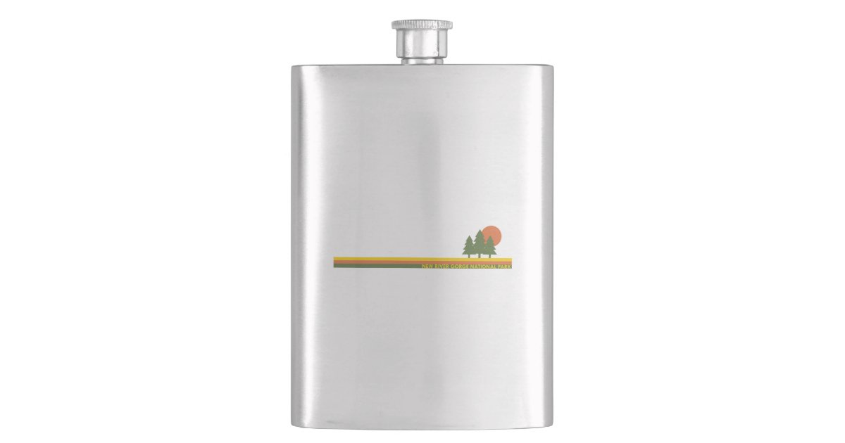 New River Gorge National Park Pine Trees Sun Flask | Zazzle