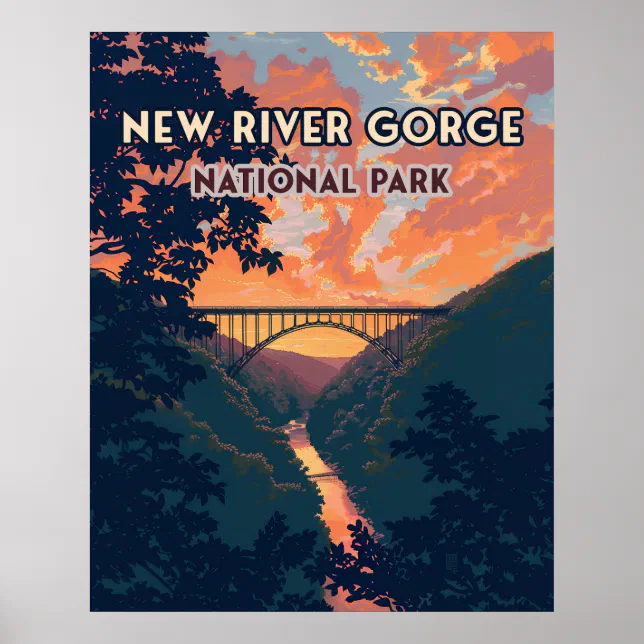 New River Gorge National Park West Virginia Bridge Poster | Zazzle