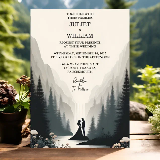 New River Rain Cloud Nature Smoky Mountain Wedding Invitation | Zazzle