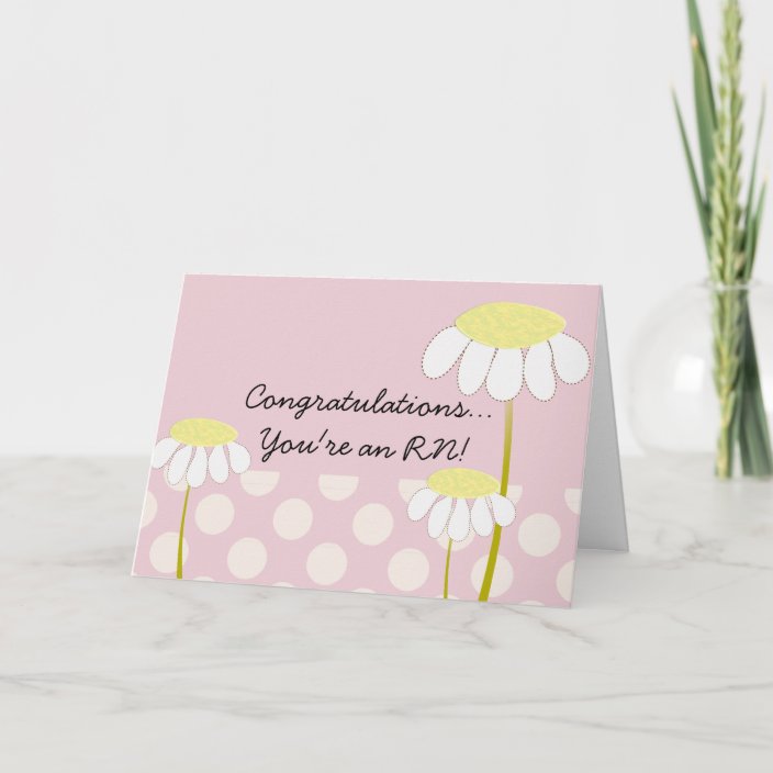 New RN Registered Nurse Congratulations Daisies Card | Zazzle.com