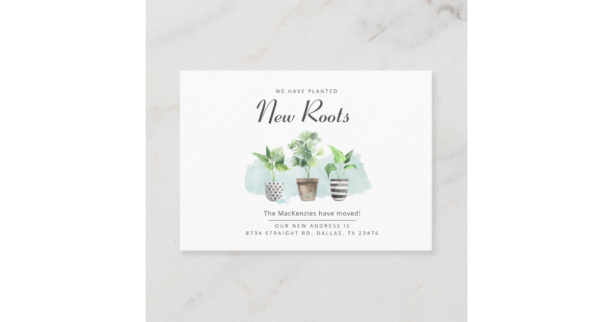 New Roots Change of Address Moving Announcement | Zazzle