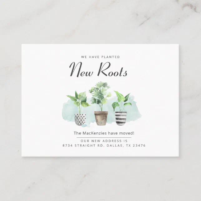 New Roots Change of Address Moving Announcement | Zazzle