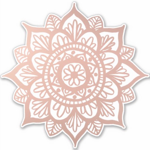 New Rose Gold Mandala Sticker | Zazzle