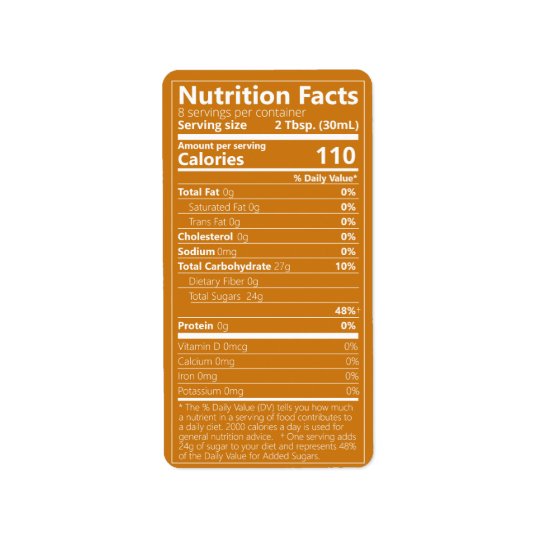 New Single-Ingredient Sugar Nutrition Facts Labels | Zazzle.com