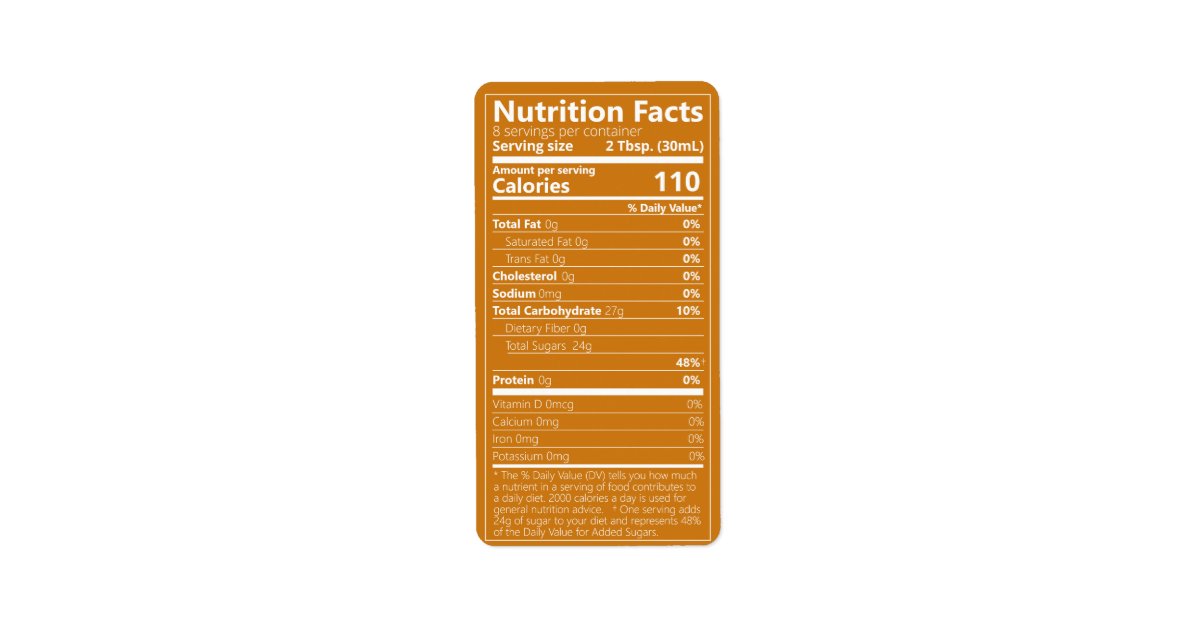 New Single-Ingredient Sugar Nutrition Facts Labels | Zazzle