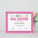 New Sister Certificate Sibling Certificate Award | Zazzle