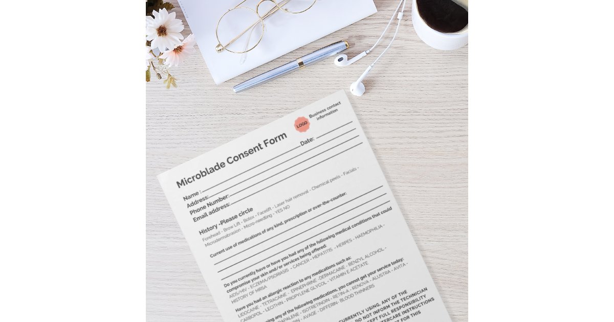 *New* Spa salon microbladeconsent form notepad | Zazzle