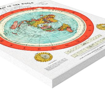 New Standard Map of the World Flat Earth Earther Canvas Print | Zazzle