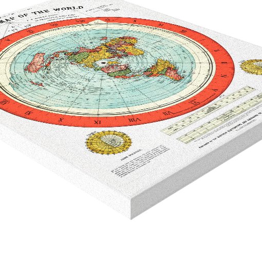 New Standard Map of the World Flat Earth Earther Canvas Print | Zazzle