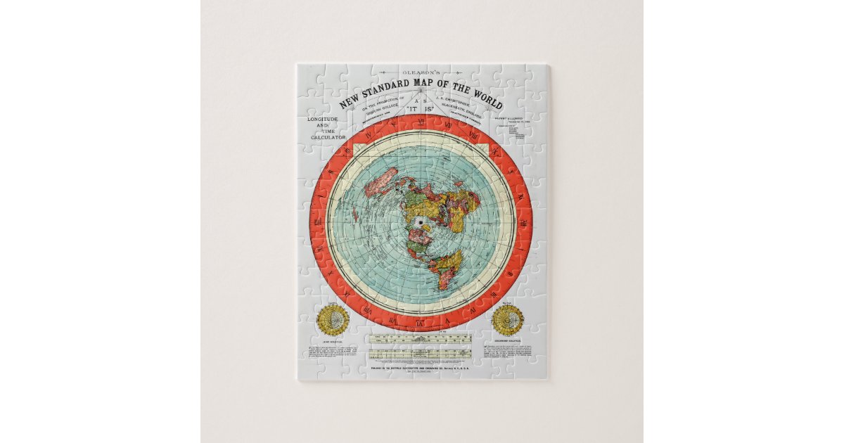 New Standard Map of the World Flat Earth Earther Jigsaw Puzzle | Zazzle