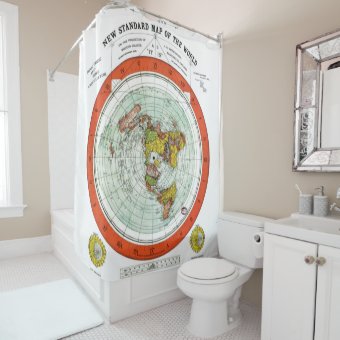 New standard map of the world shower curtain | Zazzle