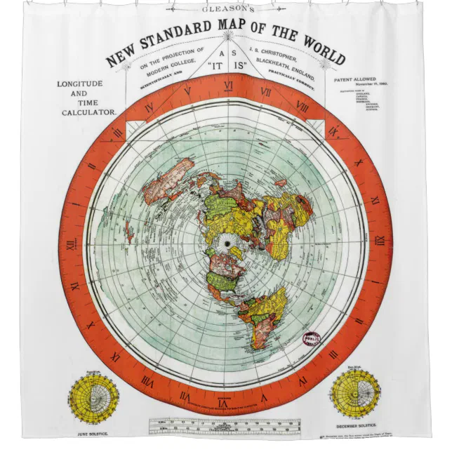 New standard map of the world shower curtain | Zazzle