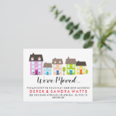 New street colorful houses business address announcement postcard | Zazzle