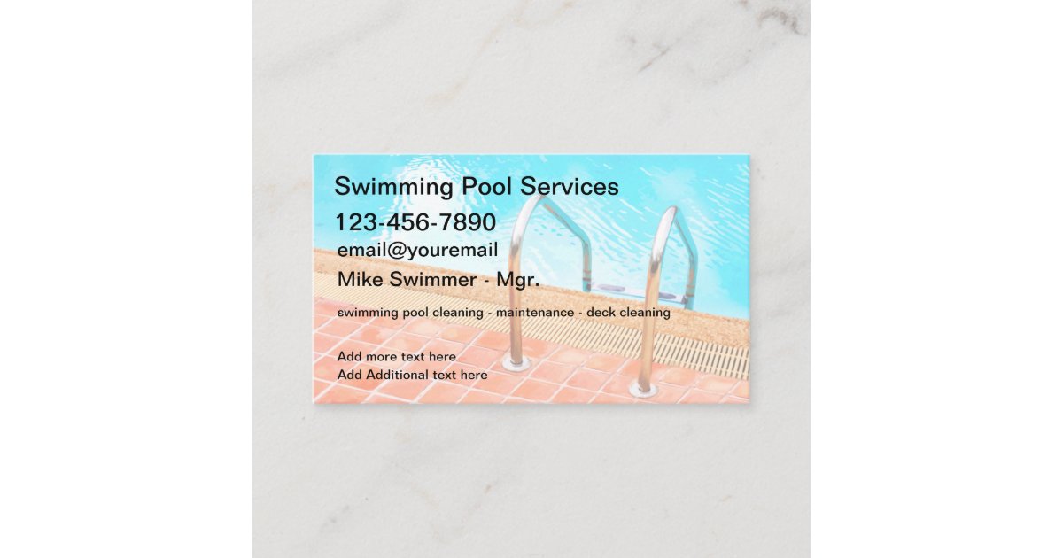 New Swimming Pool Service Business Card | Zazzle