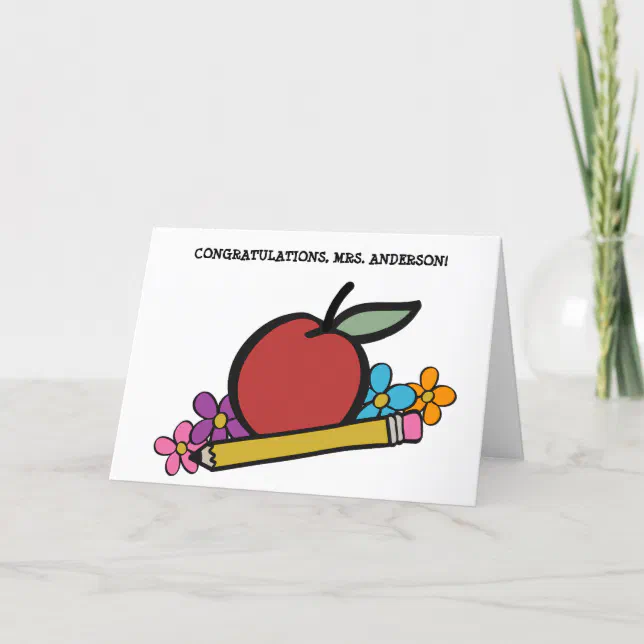 New Teacher Teaching Job Congratulations Card | Zazzle