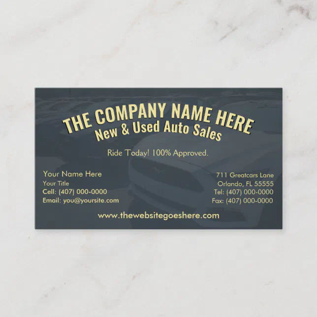 New & Used Car Sales - Auto Sales Double Sided Business Card | Zazzle