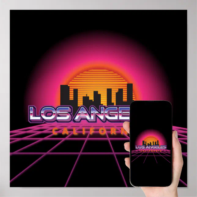 New Wave Retro Los Angeles Poster | Zazzle