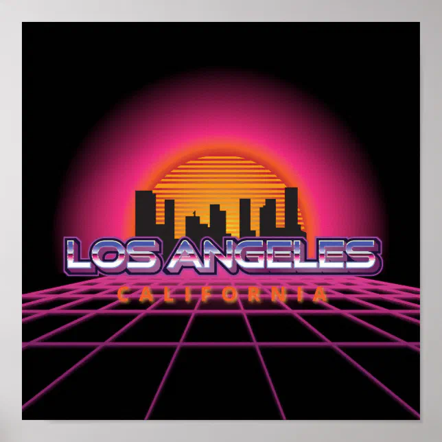 New Wave Retro Los Angeles Poster | Zazzle