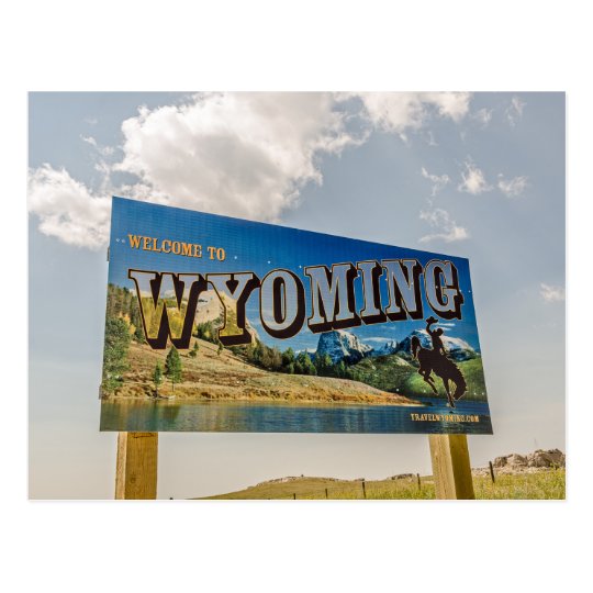 New Welcome to Wyoming Sign - State Borders Postcard | Zazzle.com