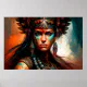 New World Warrior Princess Portrait Oil Watercolor Poster | Zazzle