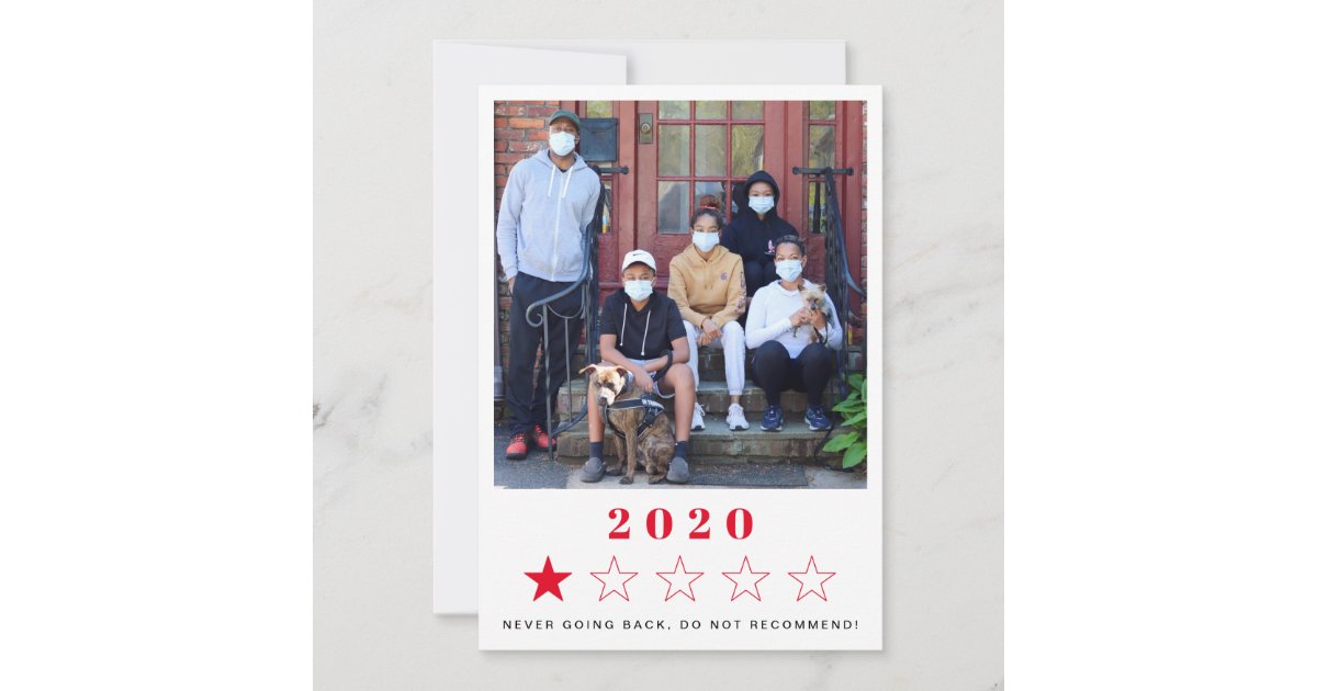 New Year 2021 Photos Red Holiday Card | Zazzle
