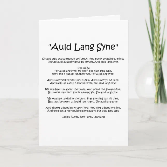 New Year "Auld Lang Syne" Greetings Card | Zazzle