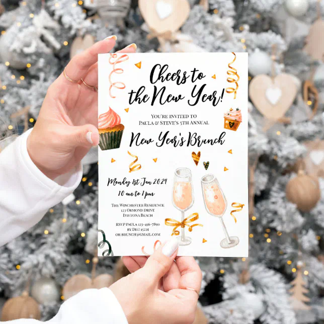 New Year Brunch Party Invitation Template | Zazzle