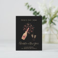 New Year Champagne Peace Out 2020 Gold Black Holiday Postcard | Zazzle