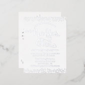 New Year Cheer Script Party Chic White Real Silver Foil Invitation ...