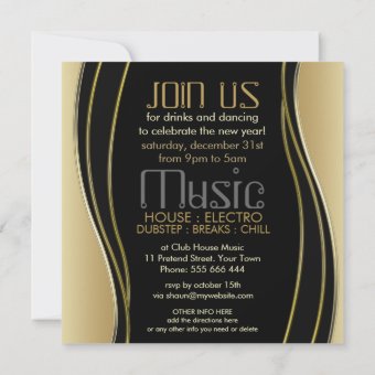 New Year Club DJ Dance Party Invitation | Zazzle
